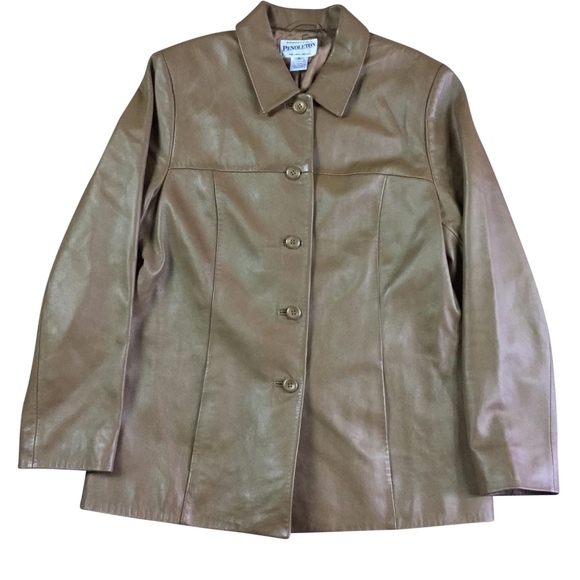 Pendleton | Jackets & Coats | Pendleton Brown Leather Jacket Mens M ...